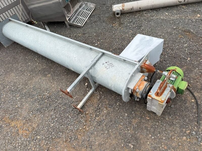 Conveyor Screw Type 3m long x 300mm Dia with Motor and gearbox ...