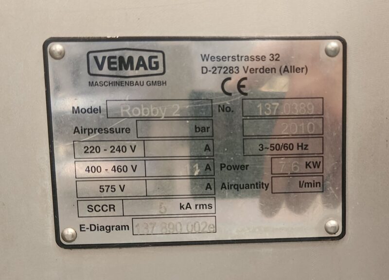 Vemag Robby 2 Filling machine – Southern Processing Equipment